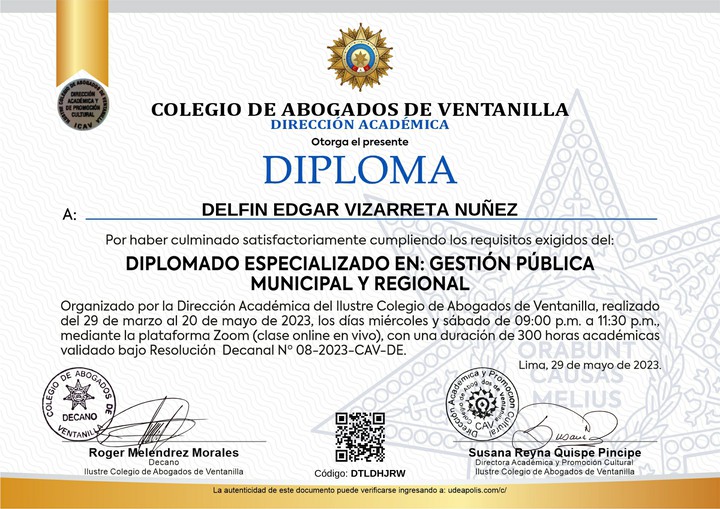 Certificado de capacitación | Udeapolis