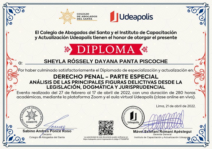 Certificado de capacitación | Udeapolis